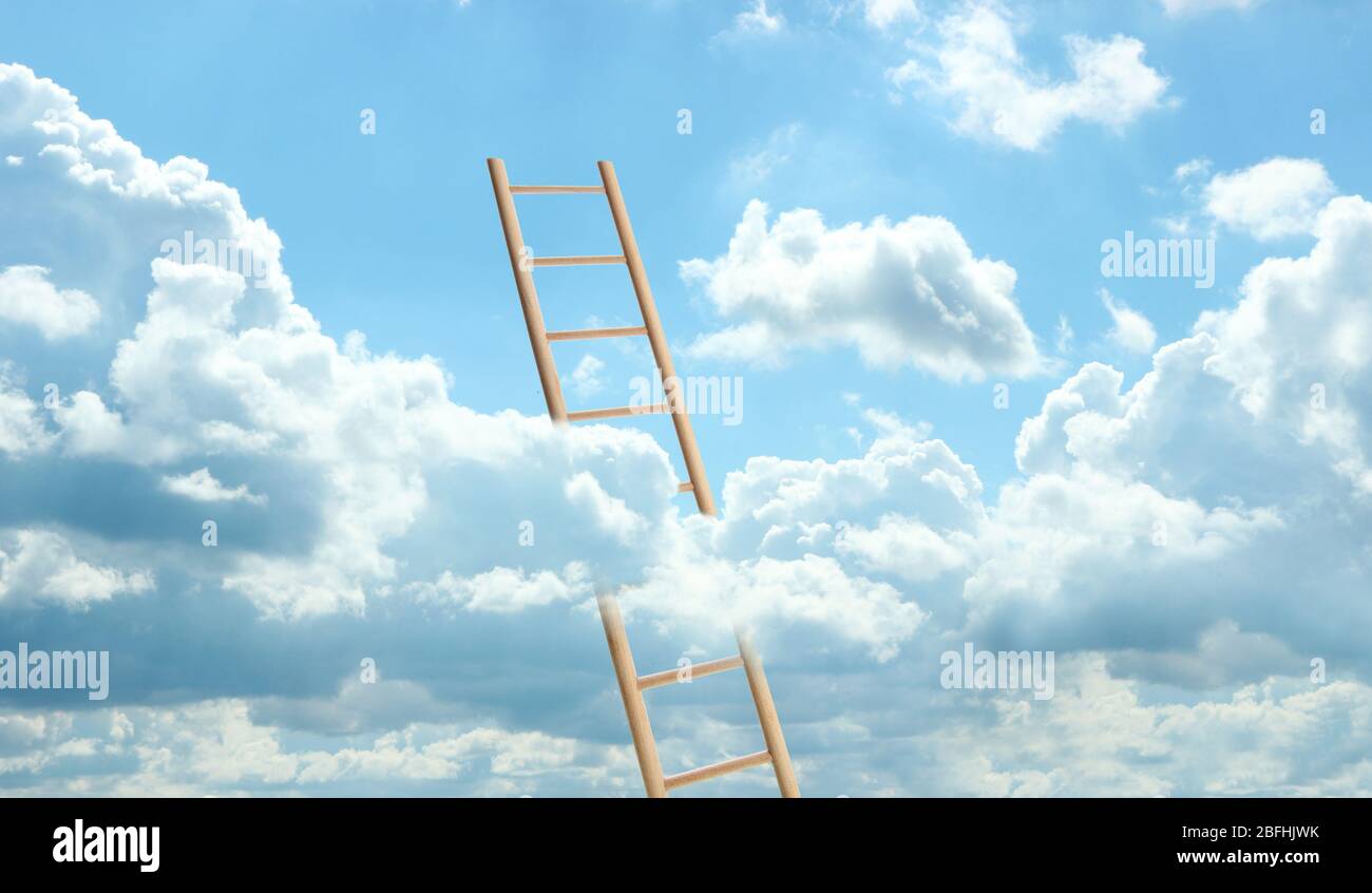 Ladder sky success rise clouds hi-res stock photography and images - Alamy