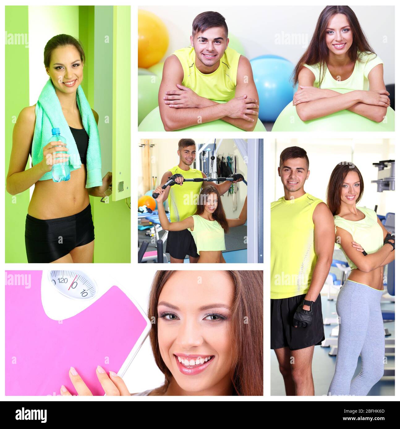 Collage athletic woman in Cut Out Stock Images & Pictures - Alamy