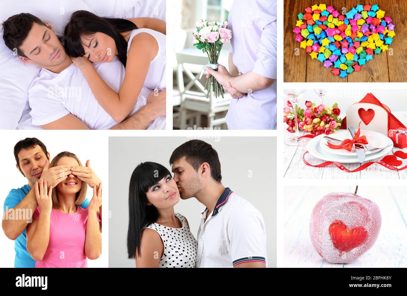 Collage of Valentine's Day. Beautiful couples Stock Photo - Alamy