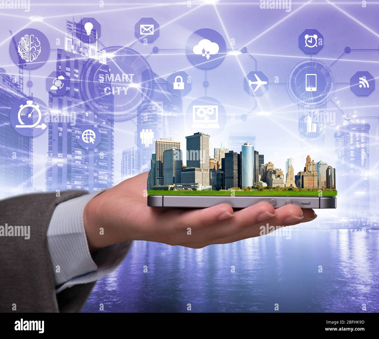The smart city in innovation concept Stock Photo - Alamy