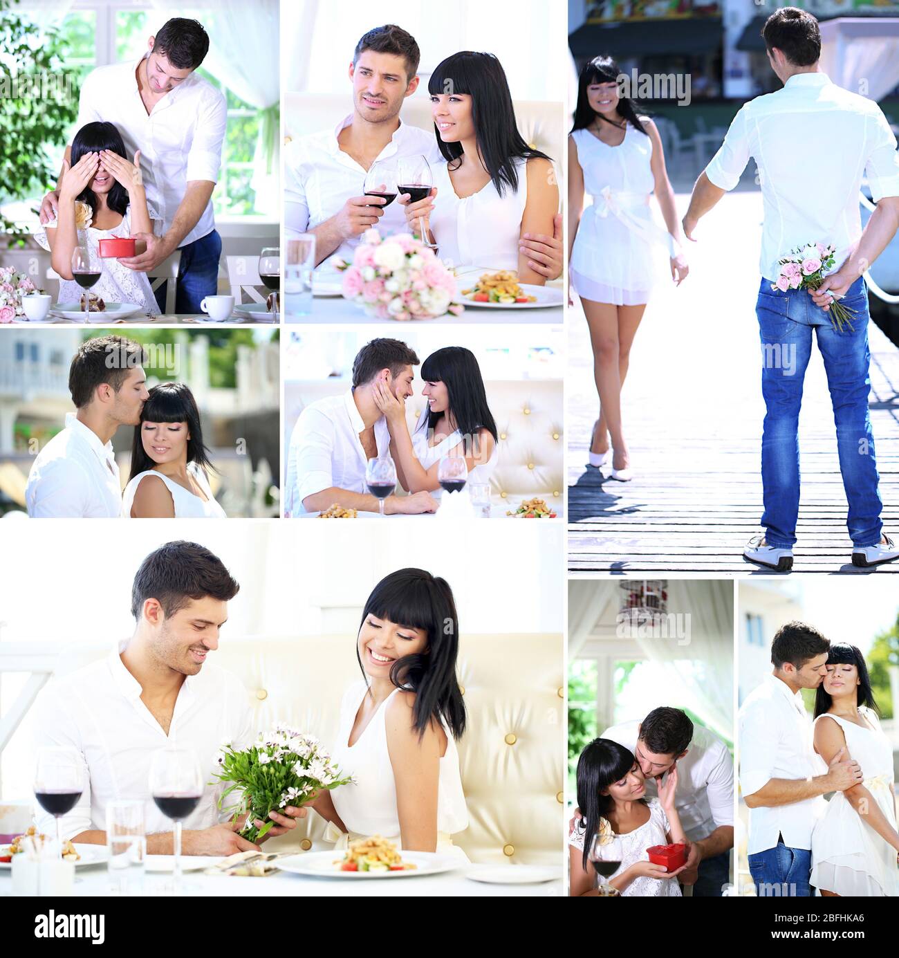 Collage emotional beautiful woman hi-res stock photography and images ...