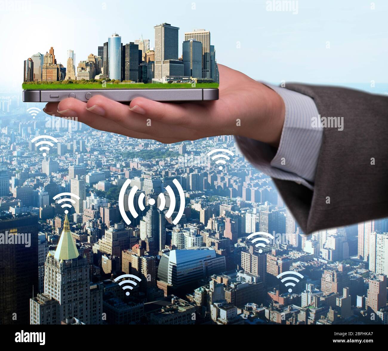 The concept of innovative smart city Stock Photo - Alamy