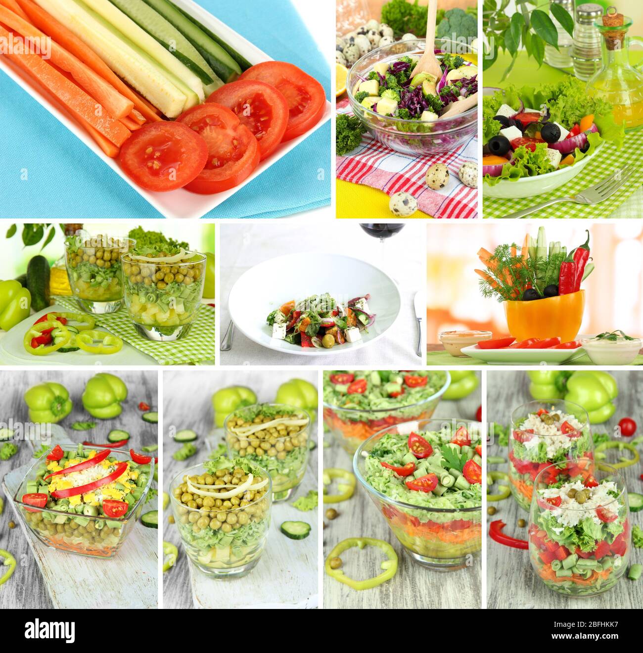 Collage of different salads Stock Photo - Alamy