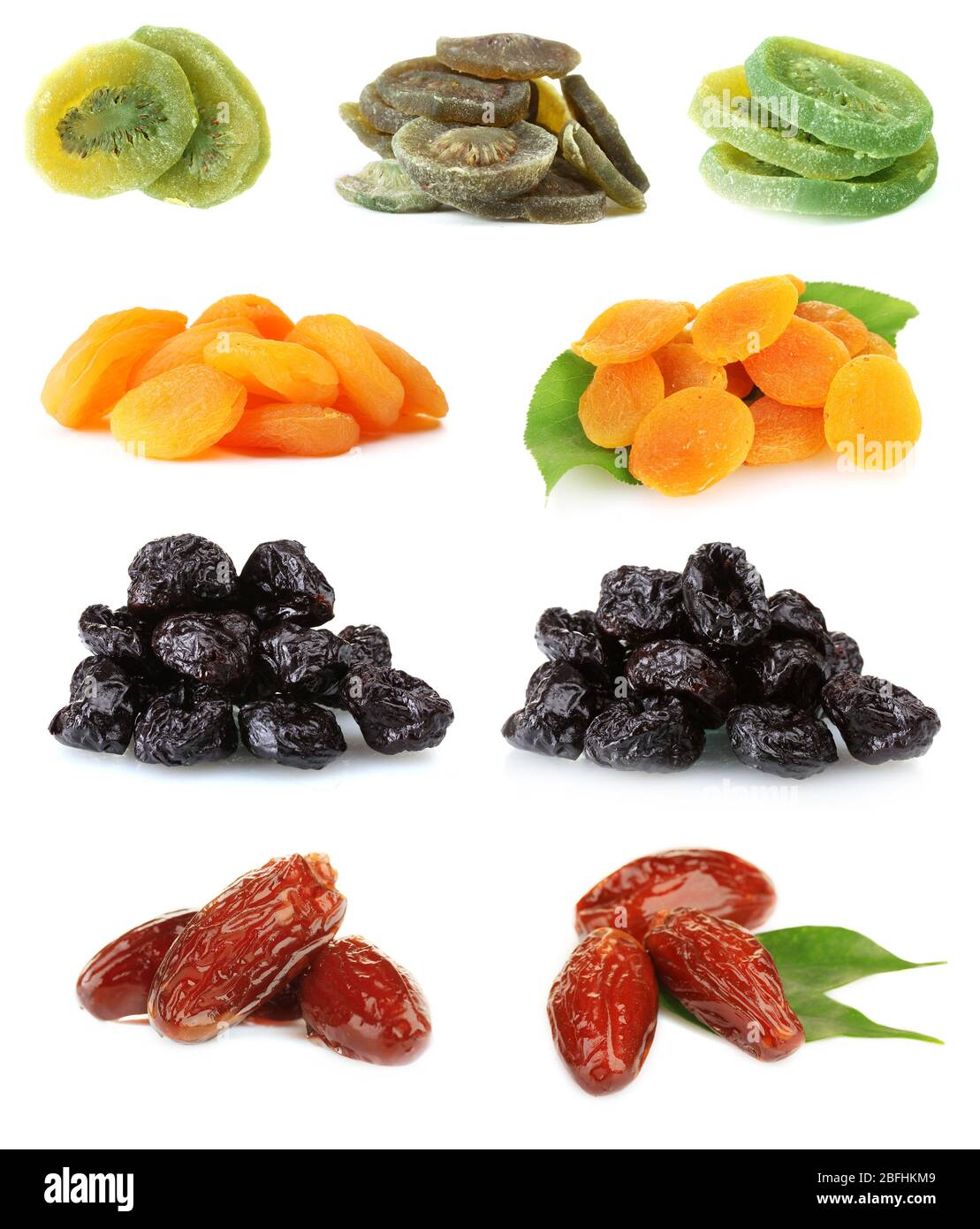 Collage of dried fruits isolated on white Stock Photo - Alamy
