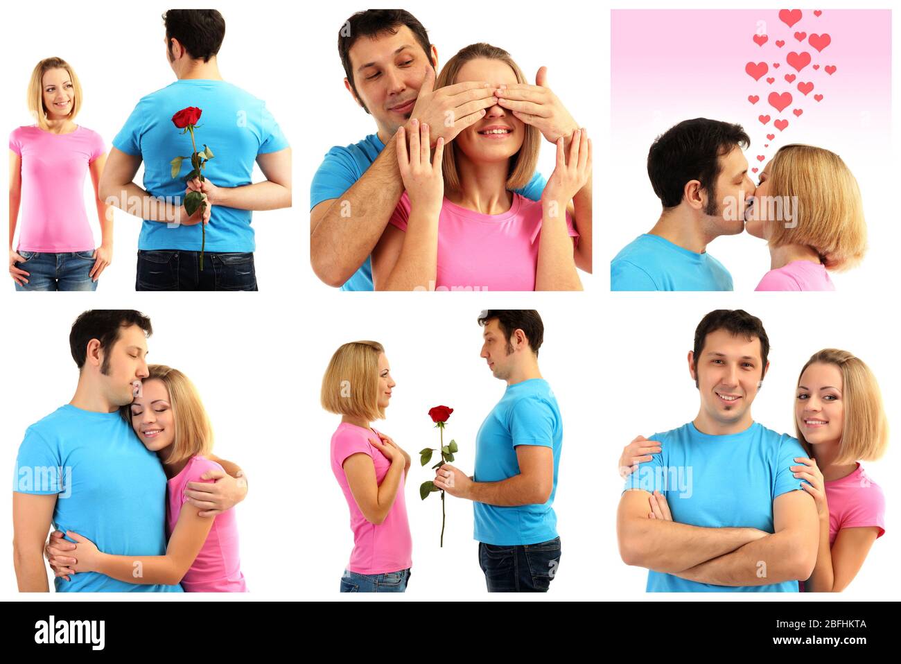 Collage of lovely couple Stock Photo - Alamy