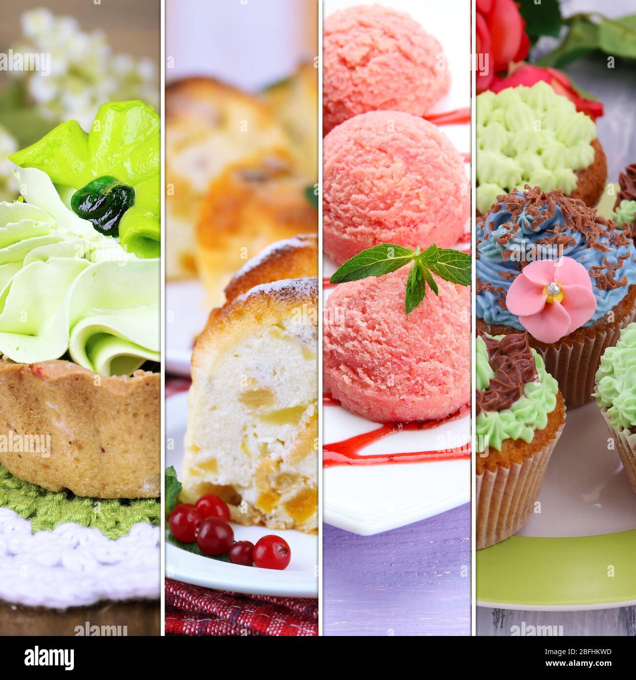 Collage of various desserts Stock Photo - Alamy