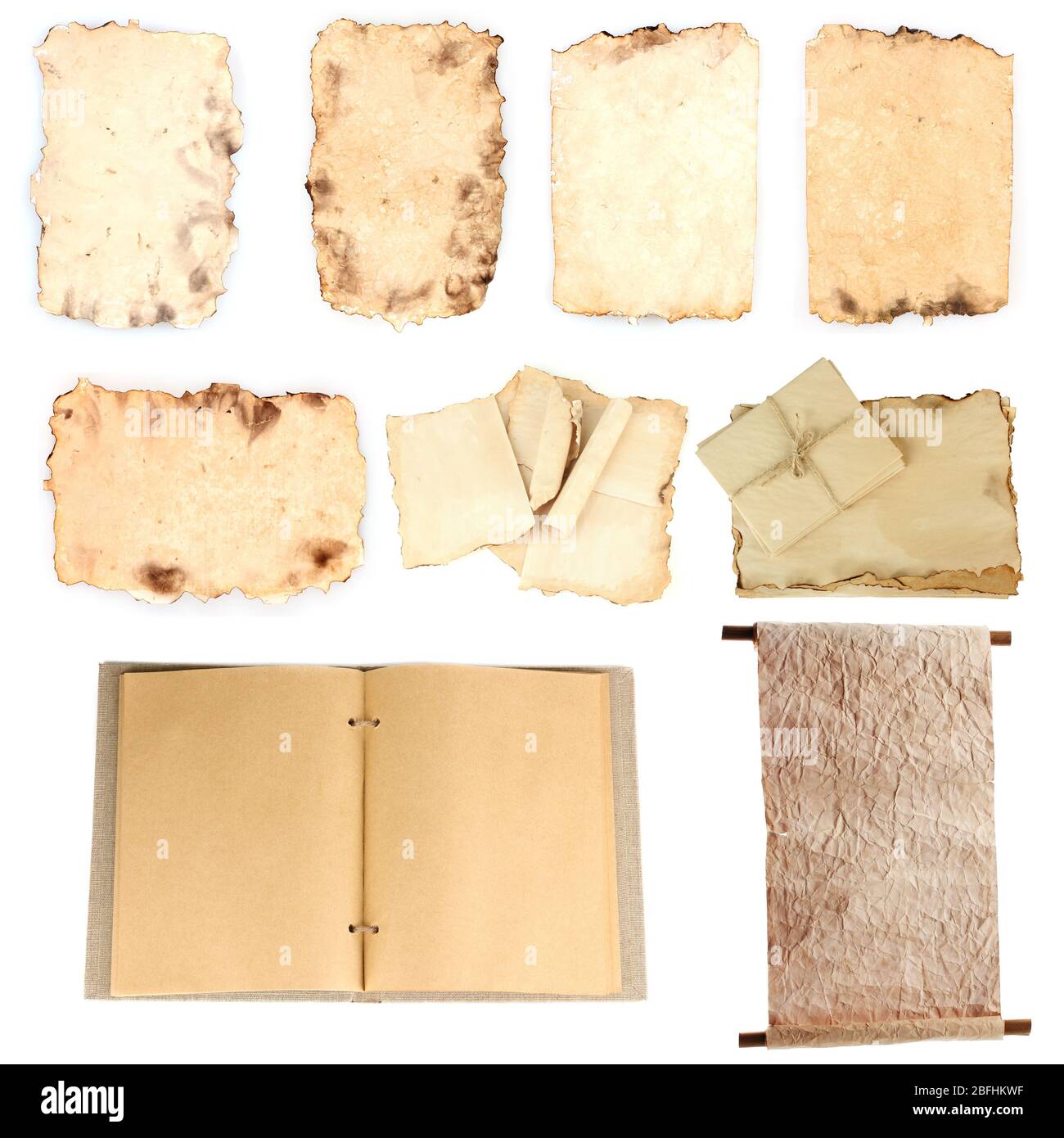 Old paper isolated on white Stock Photo - Alamy