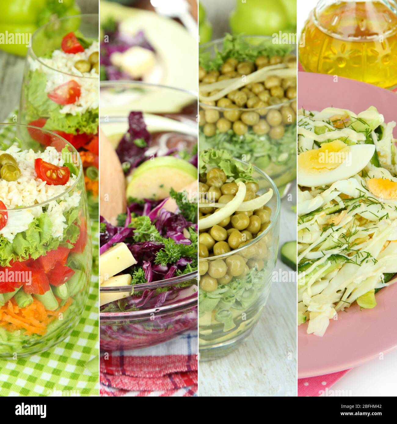 Collage of various salads Stock Photo - Alamy