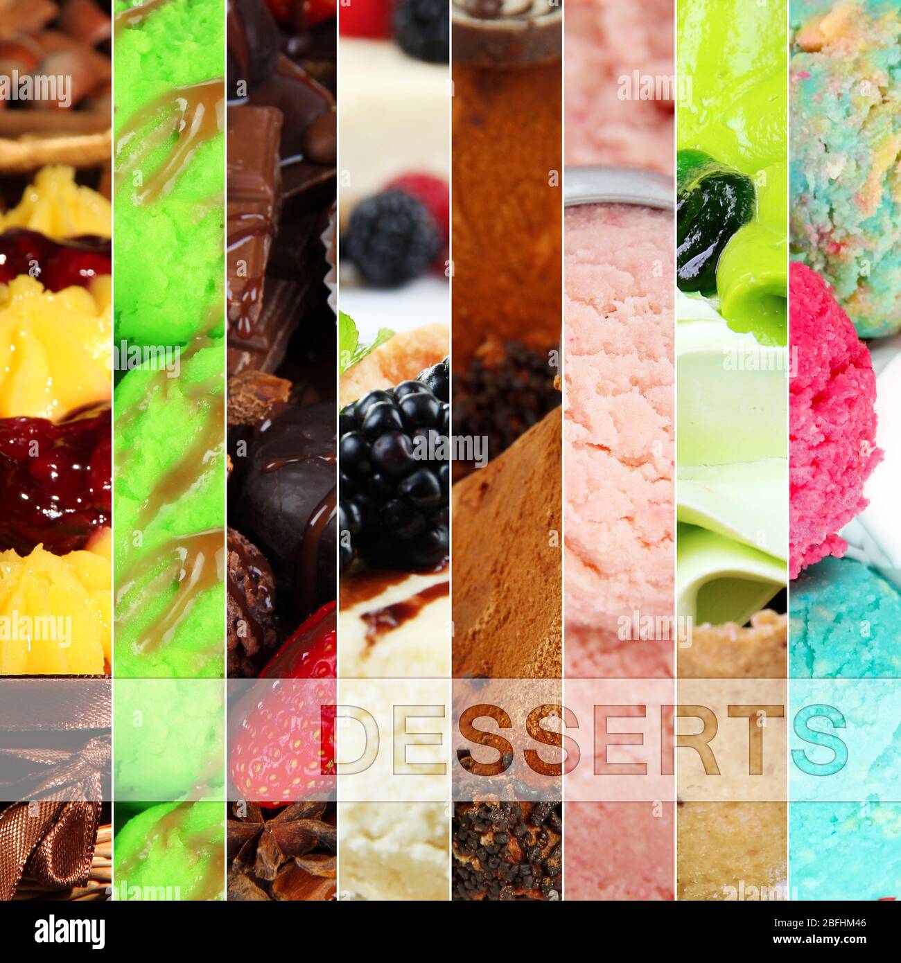 Collage of various desserts Stock Photo - Alamy