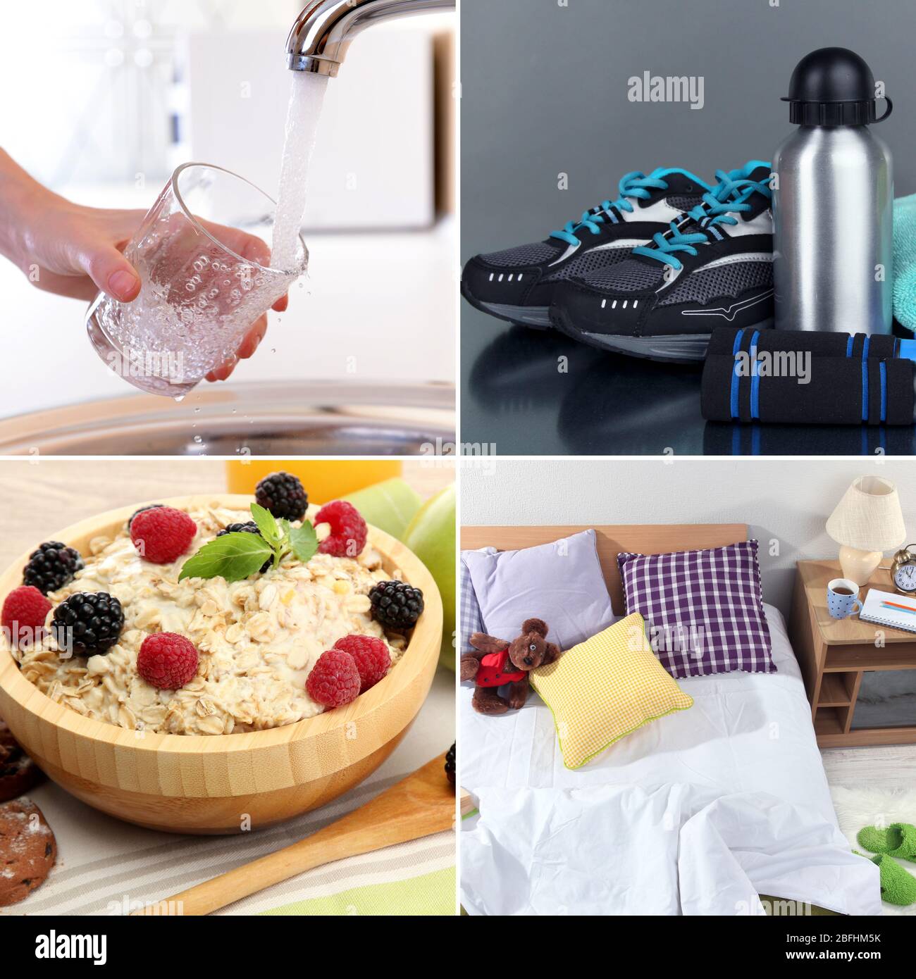 Collage of healthy lifestyle Stock Photo - Alamy
