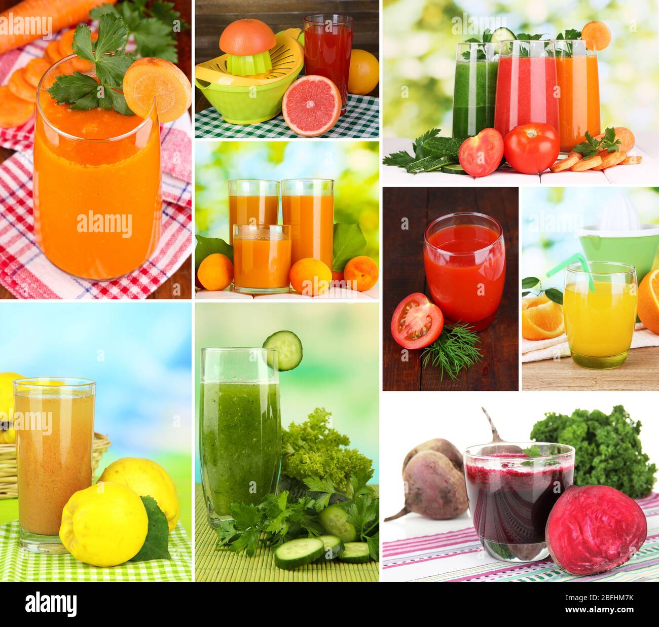 Collage tasty carrot juice hi-res stock photography and images - Alamy