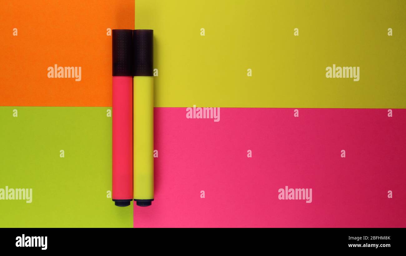 Colored markers on a multicolored background, Wallpaper, creativity ...