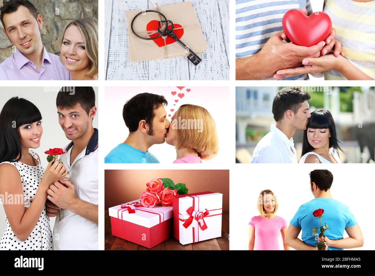 Collage of Valentine's Day. Beautiful couples Stock Photo - Alamy