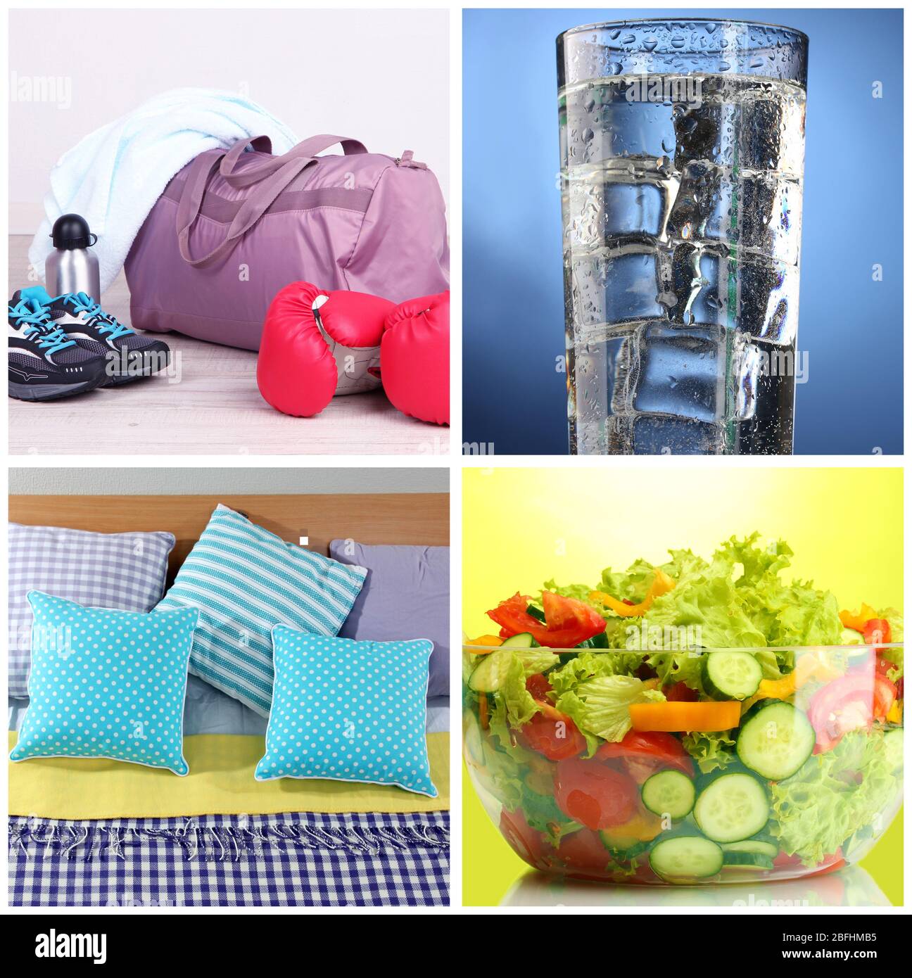 Collage of healthy lifestyle Stock Photo - Alamy
