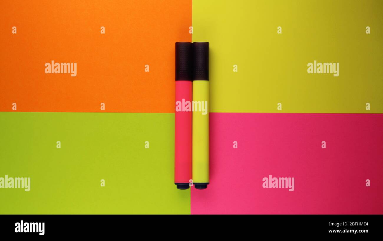 Colored markers on a multicolored background, Wallpaper, creativity ...