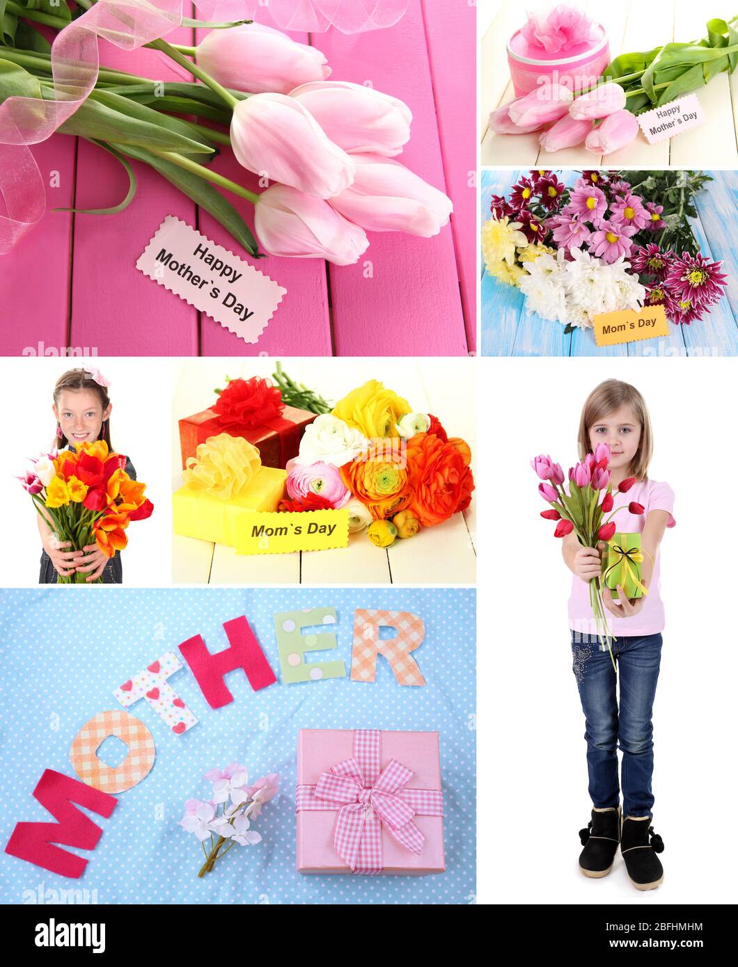 Mother's day collage Stock Photo - Alamy