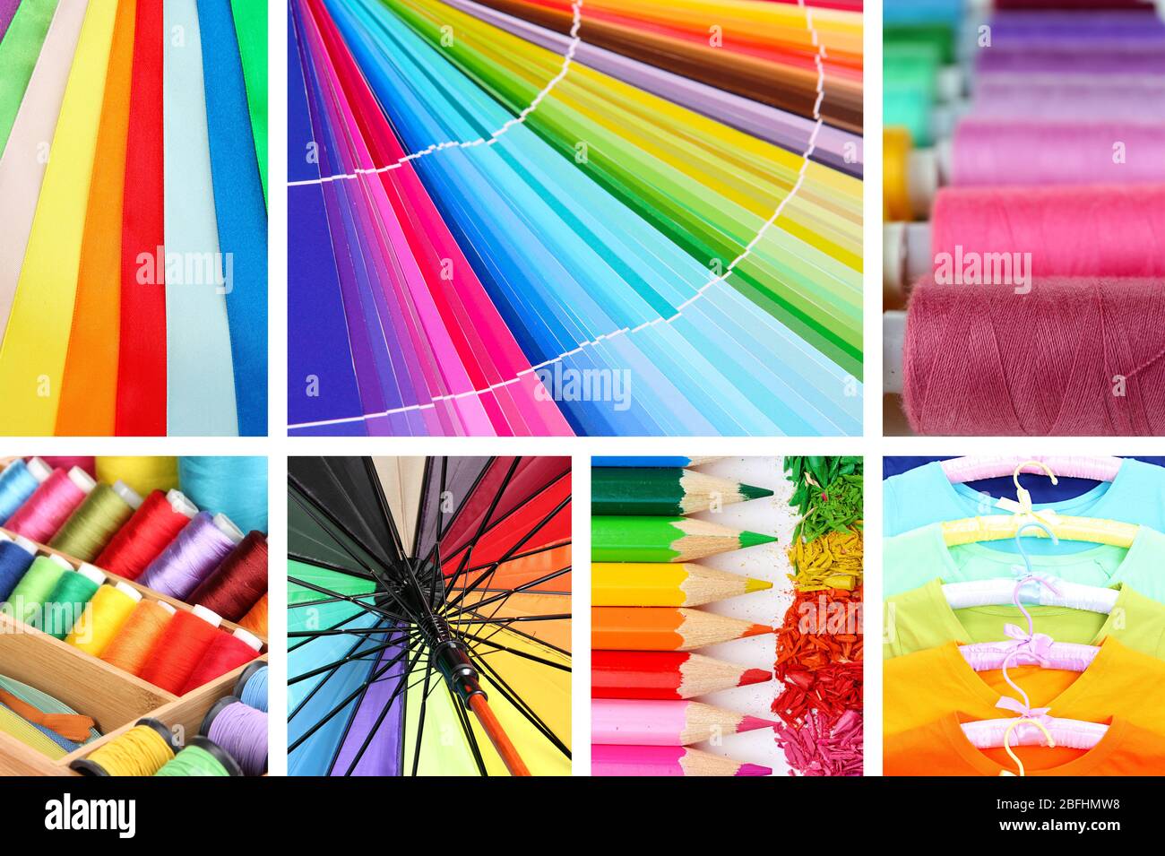 Collage of photos in rainbow colors Stock Photo - Alamy