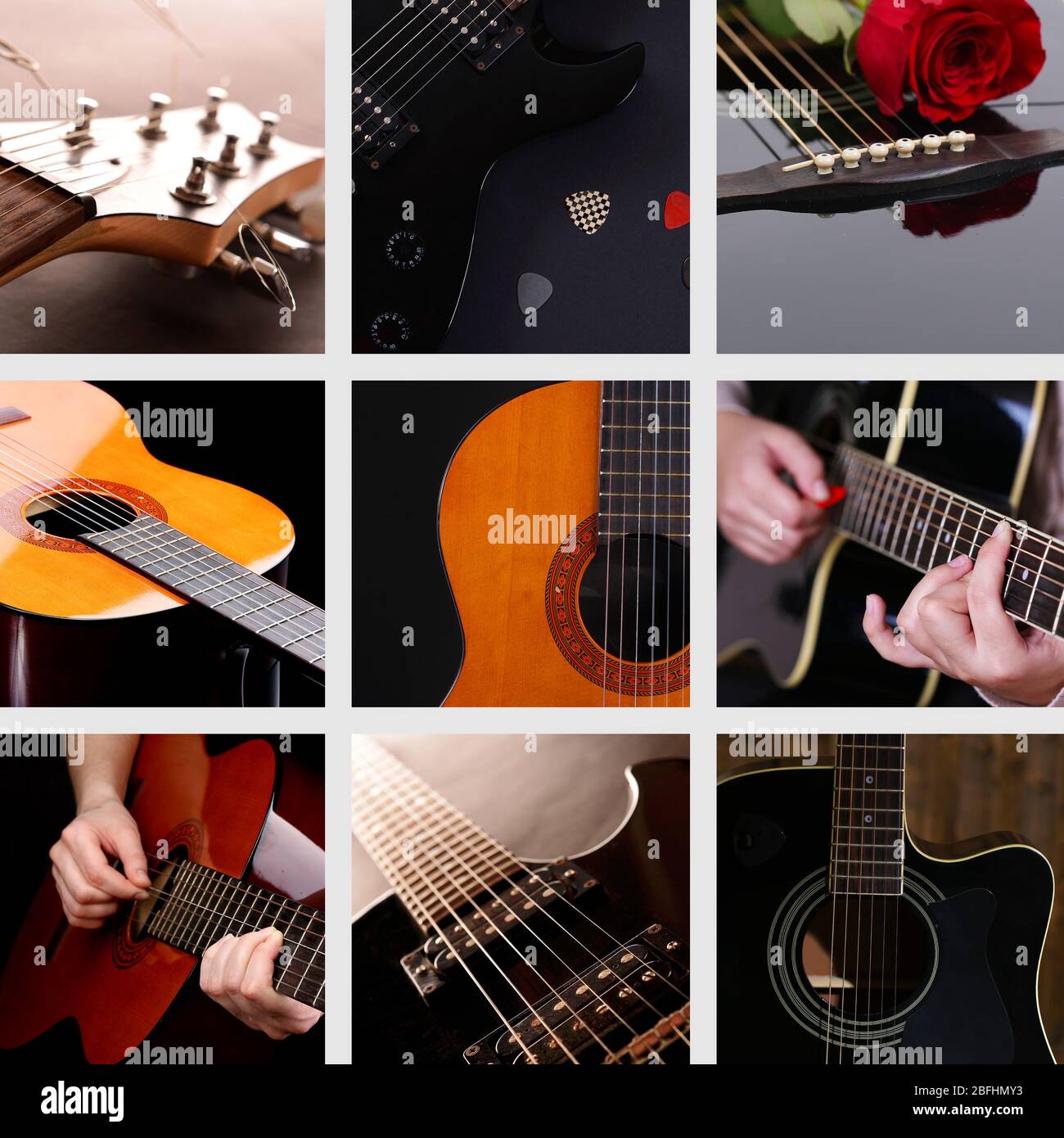 Musical collage. Guitar Stock Photo - Alamy