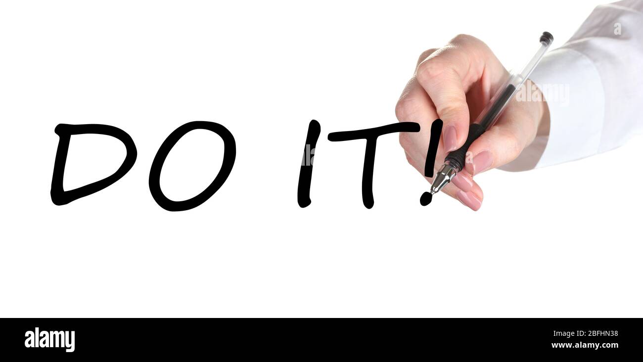 Do it hand writing on transparent board Stock Photo - Alamy