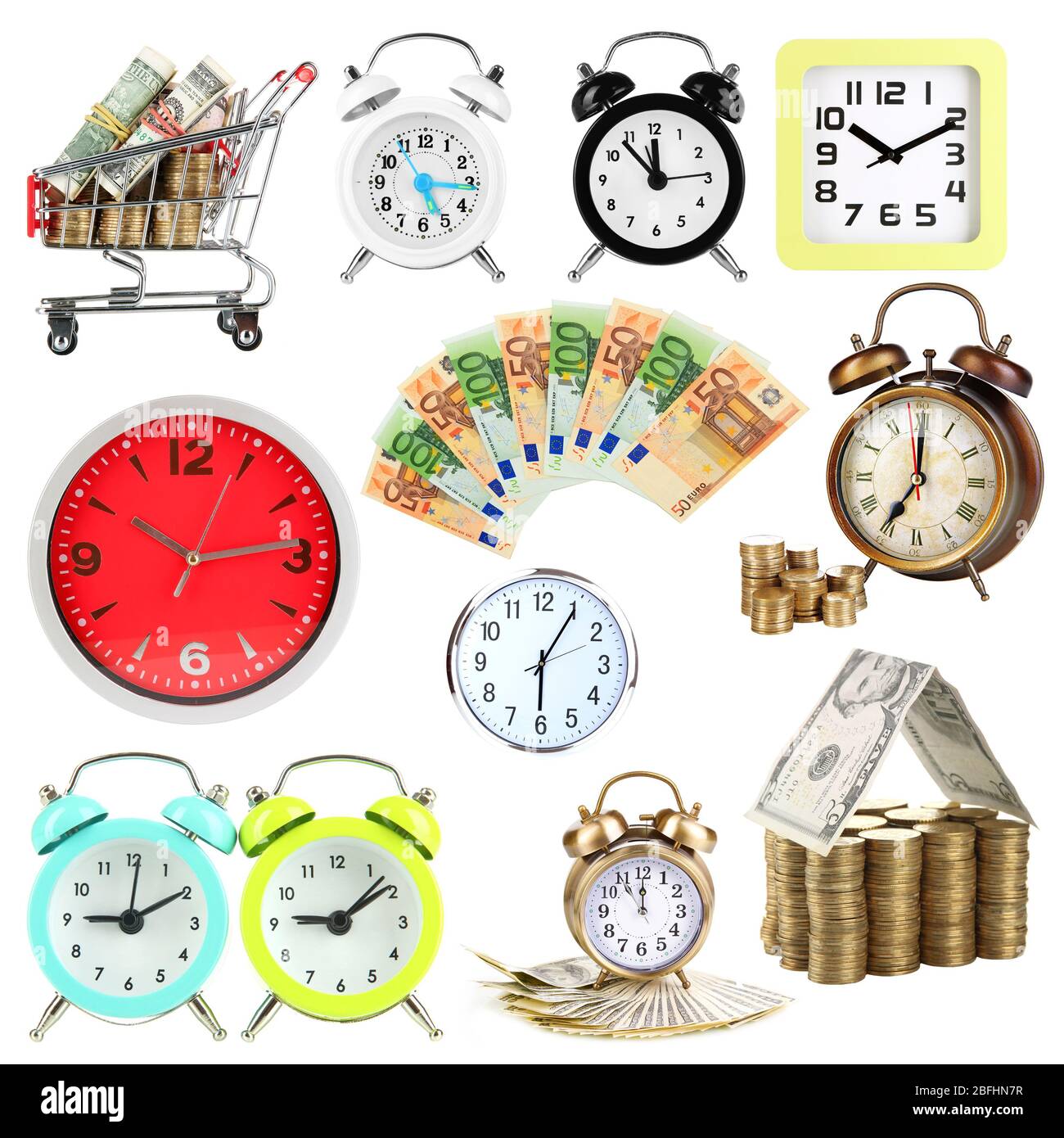 Collage numbers clocks hi-res stock photography and images - Alamy