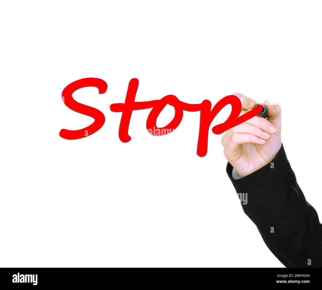 Businessman holding caution sign hi-res stock photography and images ...