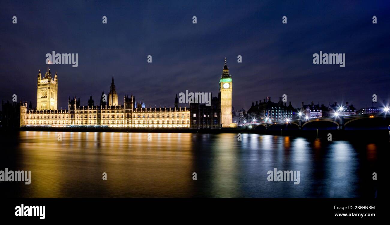 Panoramic view of the Palace of Westminster and Big Ben Stock Photo - Alamy