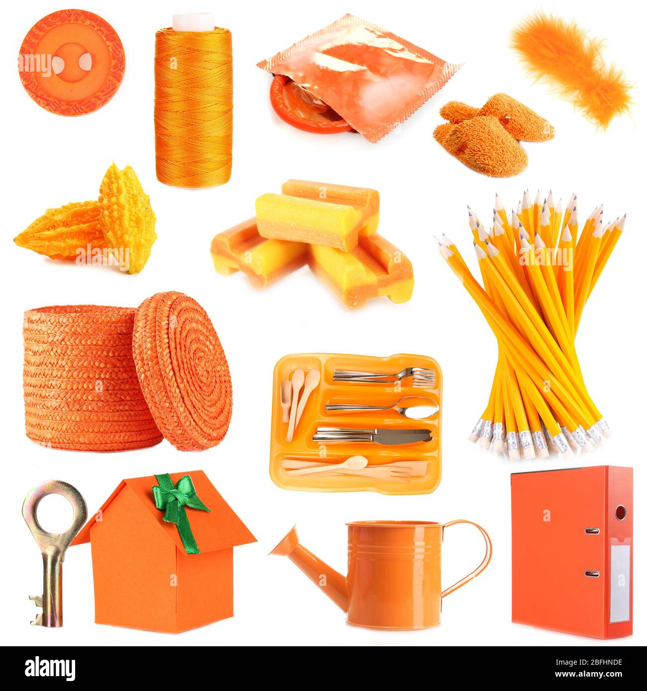 Collage of photos in orange color Stock Photo - Alamy