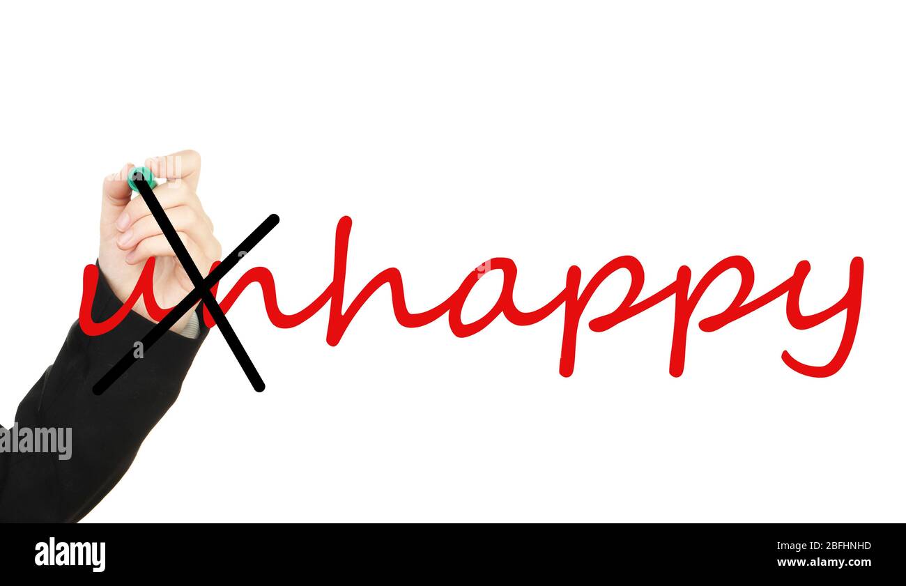 Word happy sad hi-res stock photography and images - Alamy