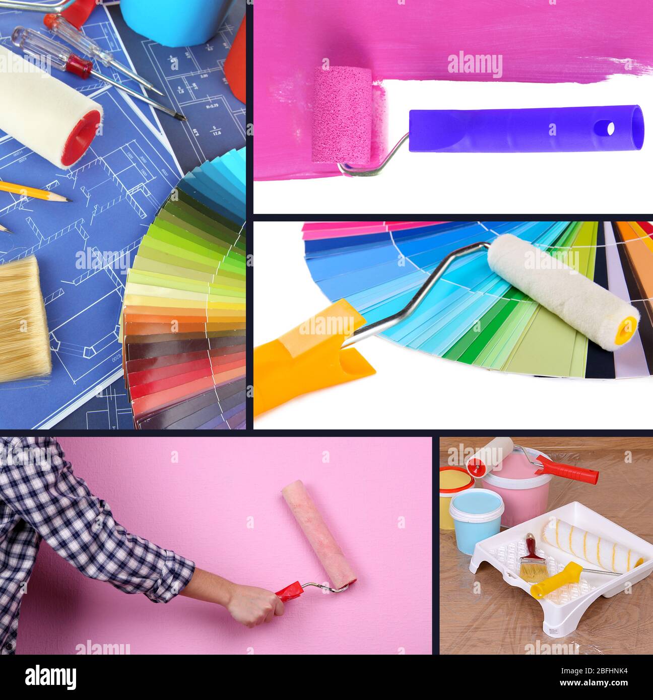 Collage of materials for repair Stock Photo - Alamy
