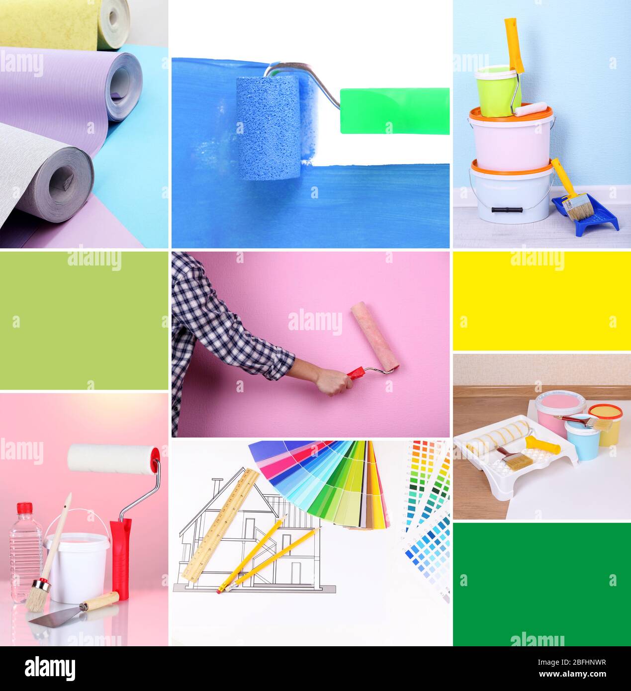 Collage of materials for repair Stock Photo - Alamy