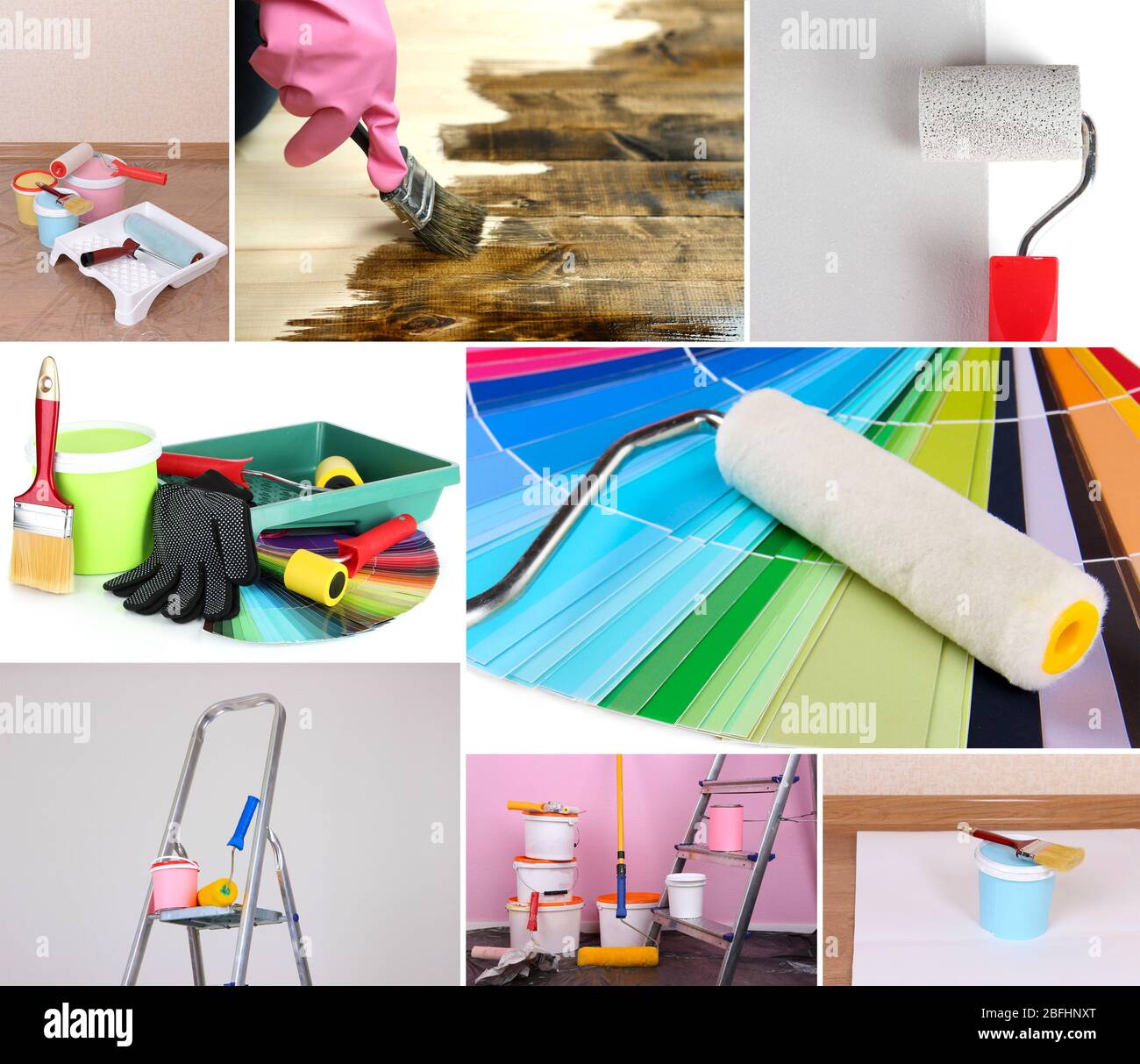 Collage of materials for repair Stock Photo - Alamy