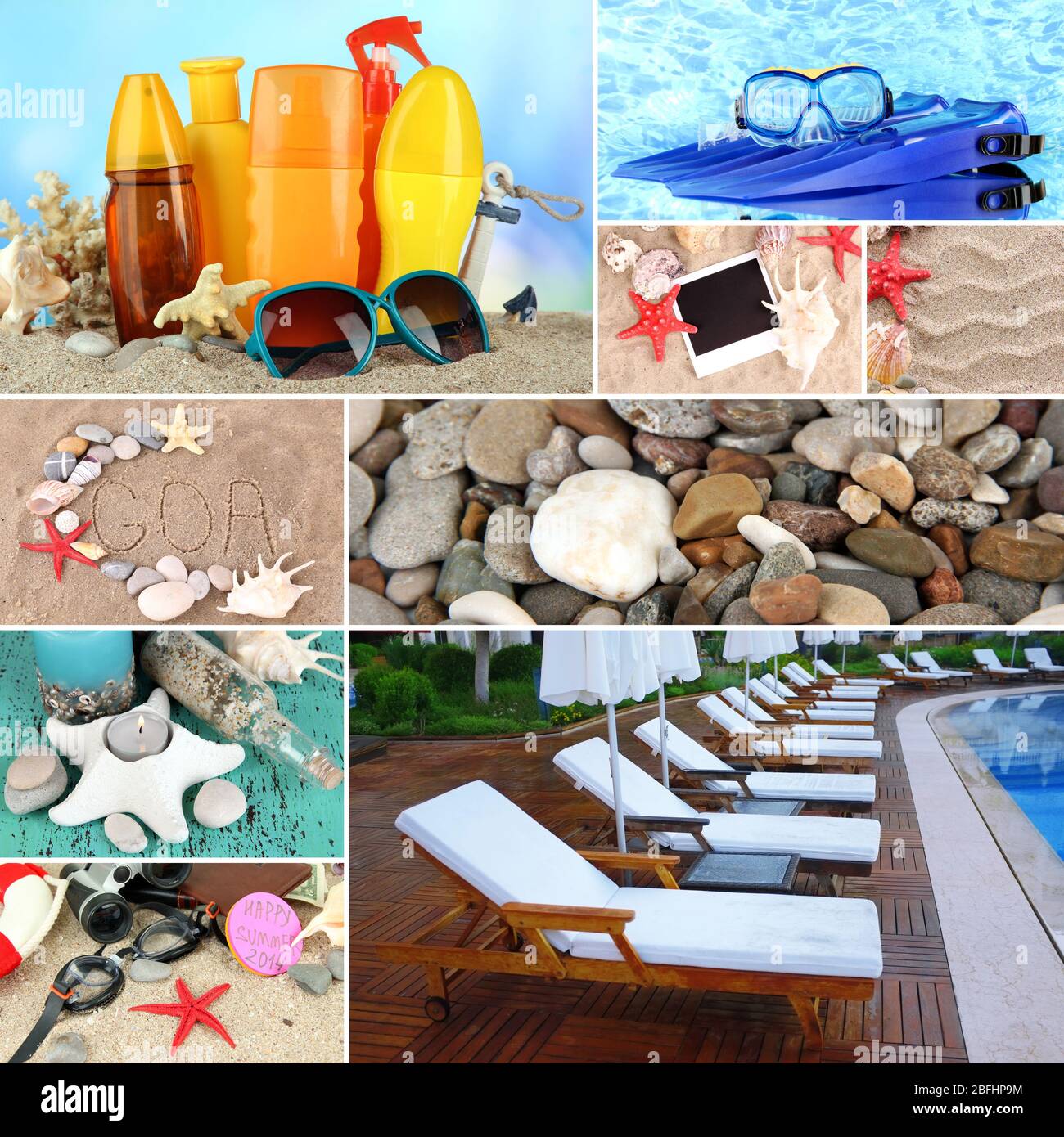 Collage of photos summer holiday Stock Photo - Alamy