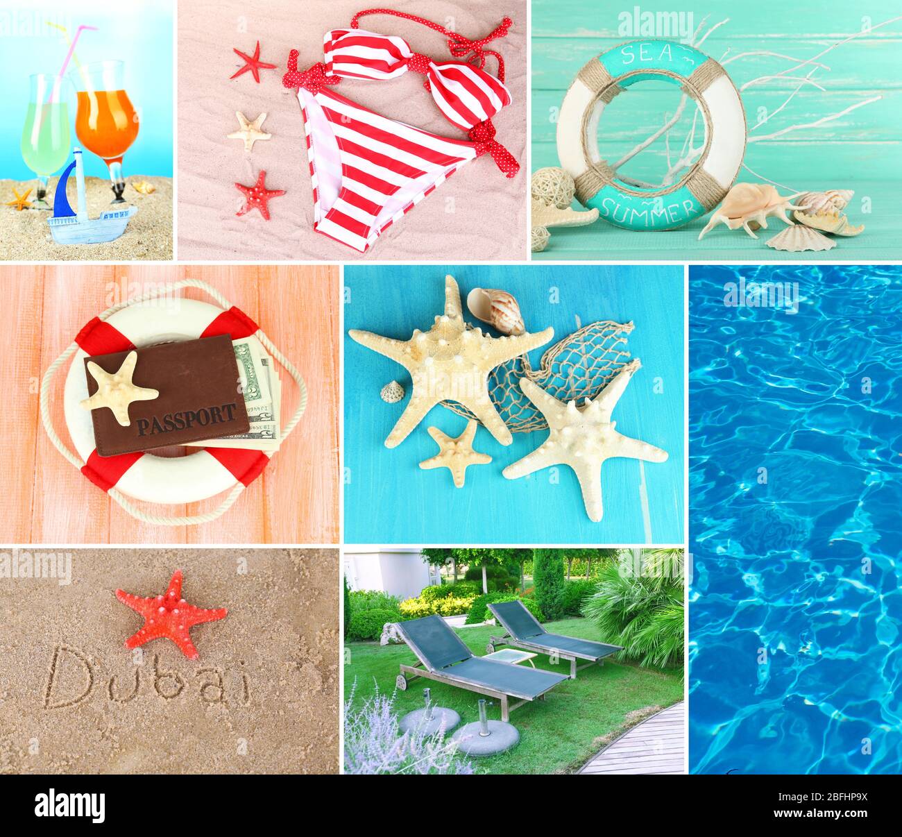 Collage of photos summer holiday Stock Photo - Alamy
