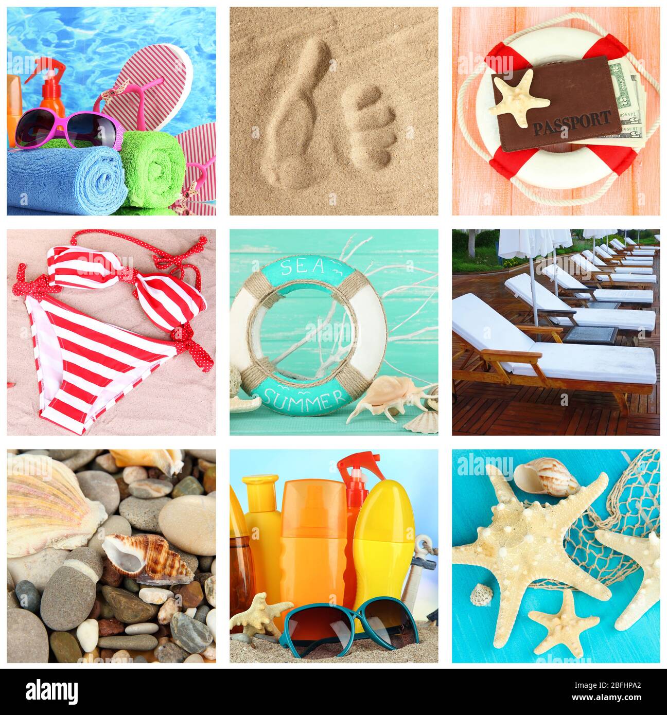 Collage of photos summer holiday Stock Photo - Alamy
