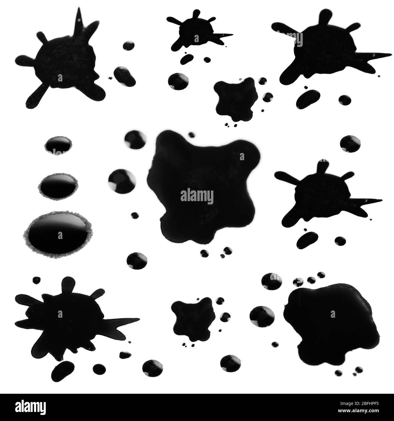 Ink blot collection isolated on white Stock Photo - Alamy