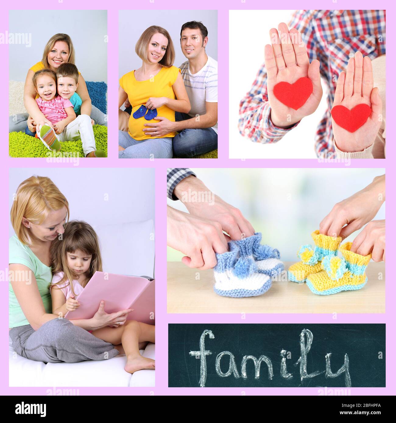 Happy family collage Stock Photo - Alamy