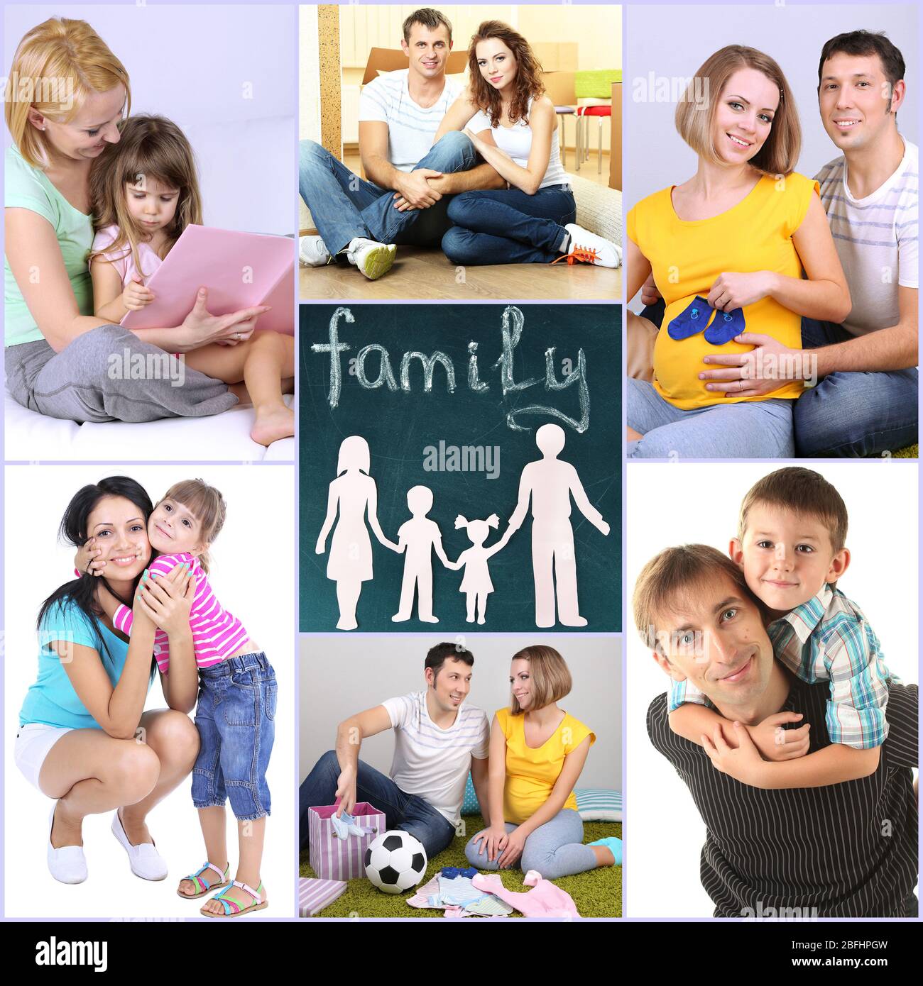 Happy family collage Stock Photo - Alamy