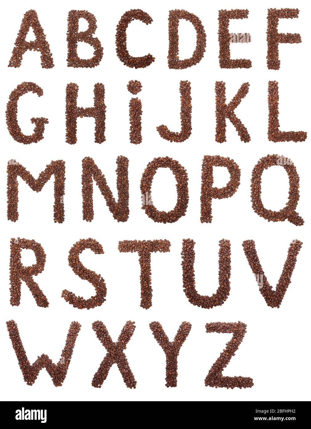 Roasted coffee font letters hi-res stock photography and images - Alamy