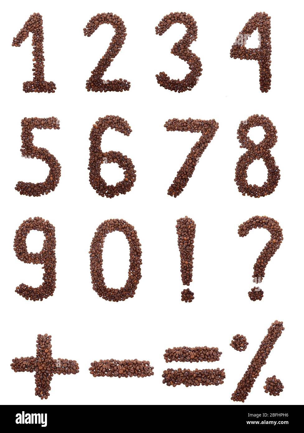 Coffee numbers isolated on white Stock Photo - Alamy
