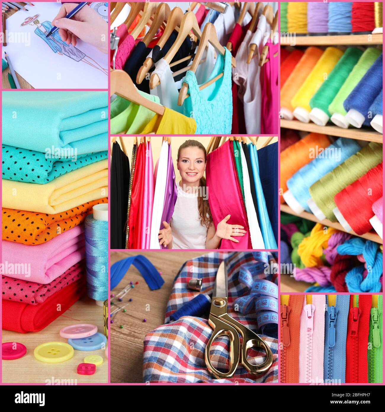 Collage of clothing designer Stock Photo - Alamy
