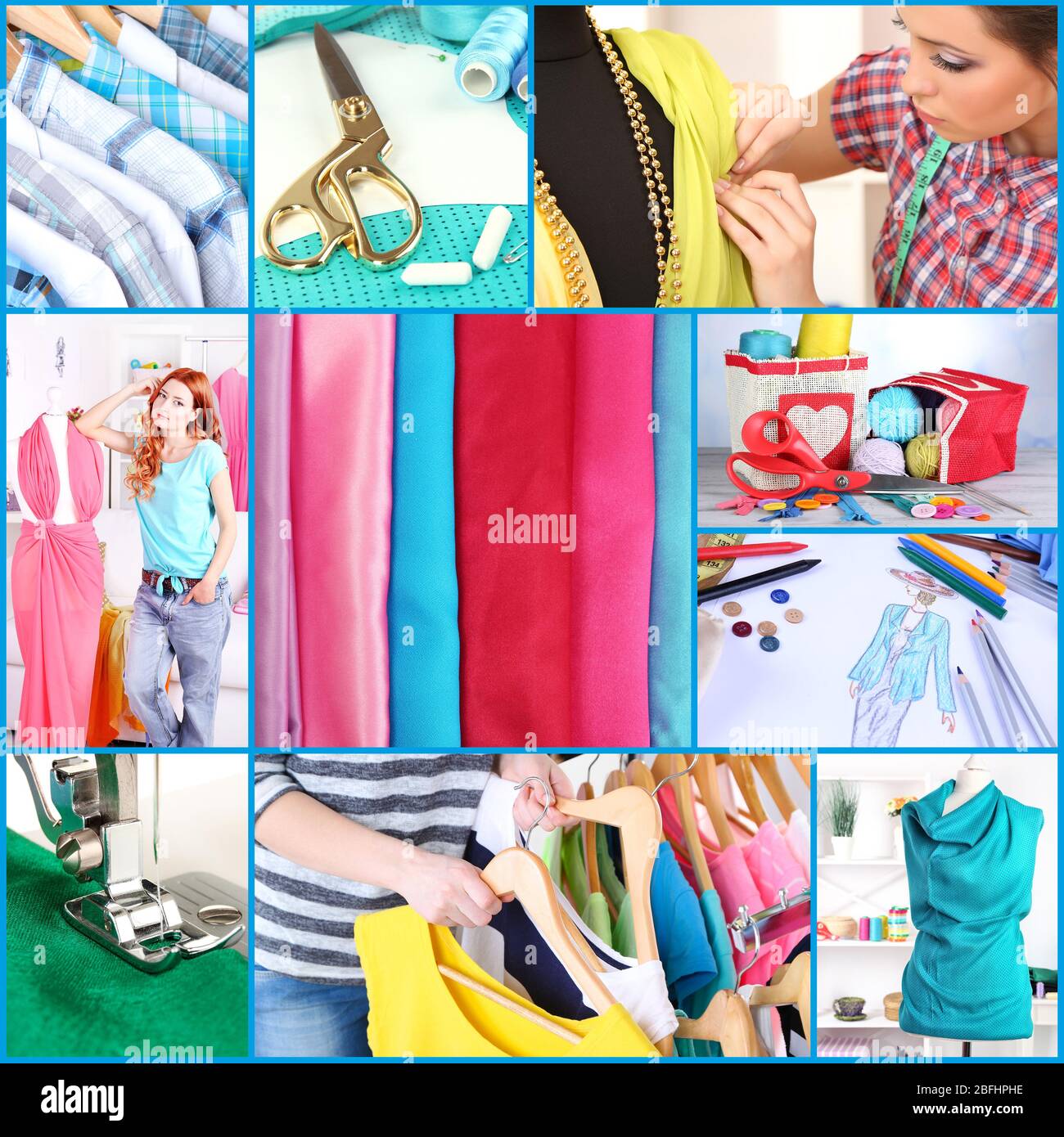 Collage of clothing designer Stock Photo - Alamy
