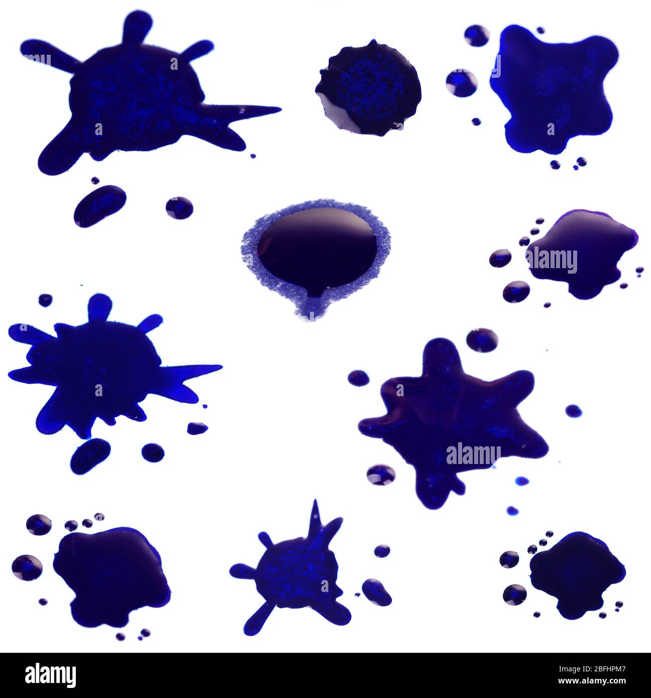 Ink blot collection isolated on white Stock Photo - Alamy