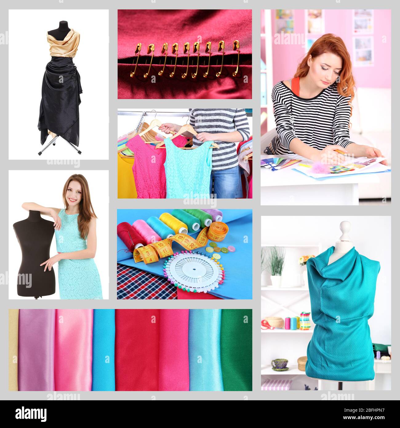 Collage of clothing designer Stock Photo - Alamy
