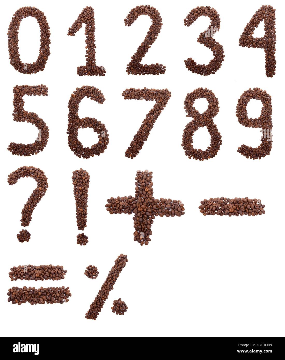 Coffee numbers isolated on white Stock Photo - Alamy
