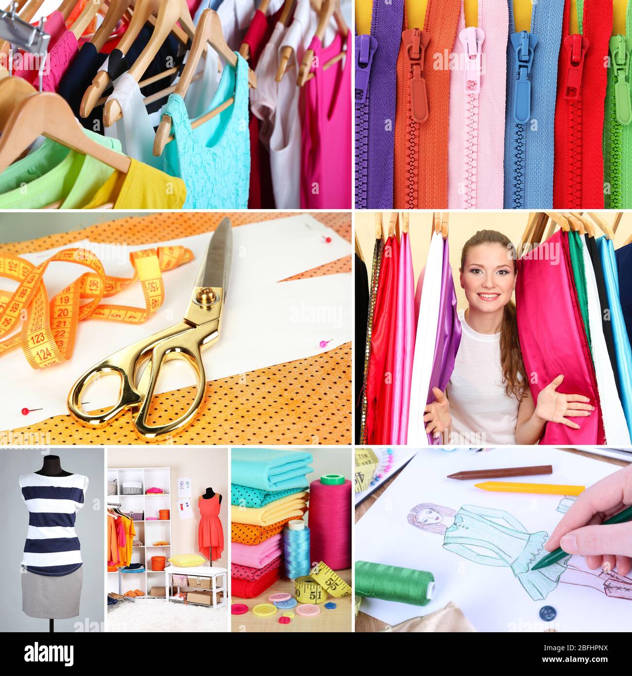 Collage of clothing designer Stock Photo - Alamy