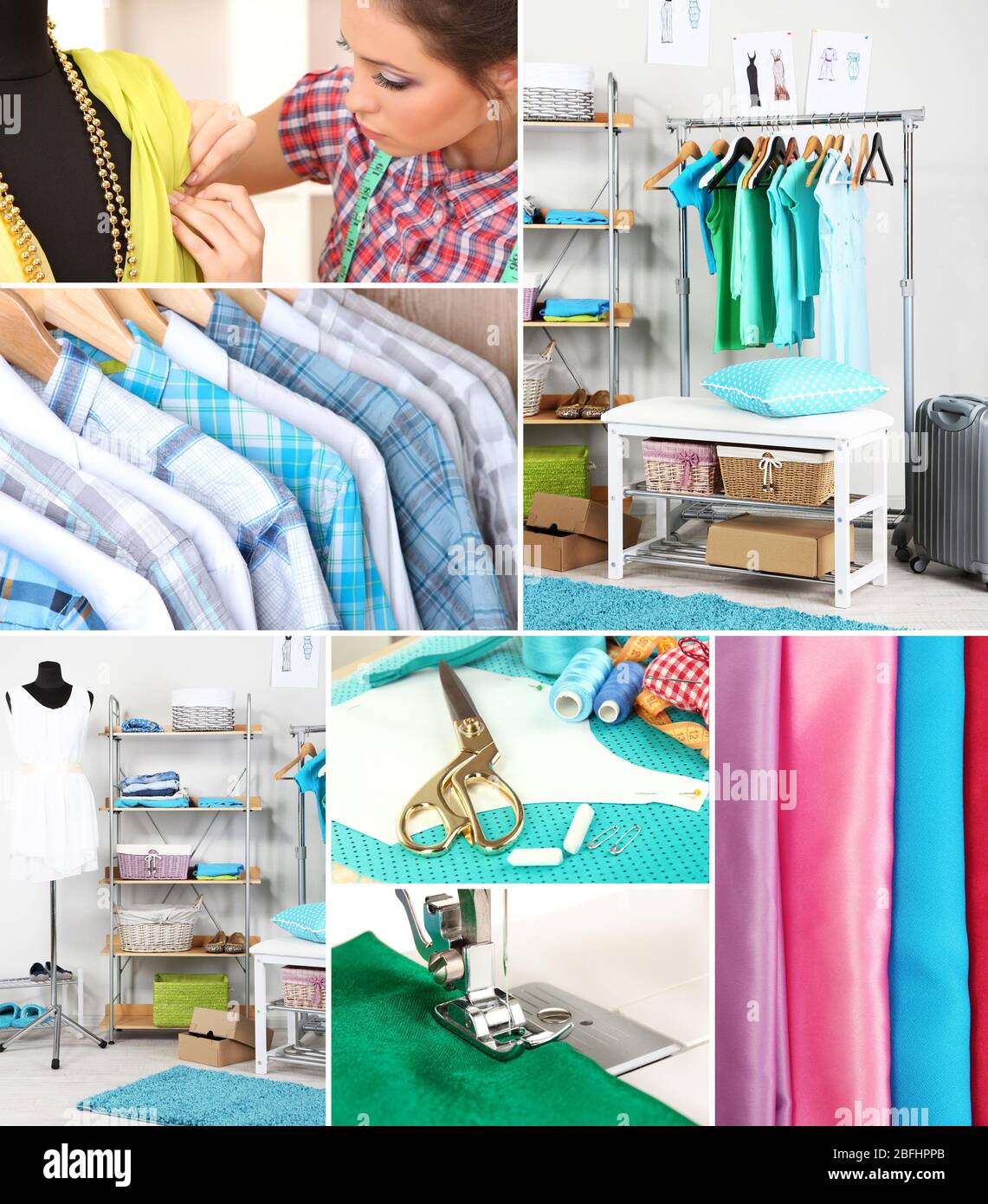Collage of clothing designer Stock Photo - Alamy