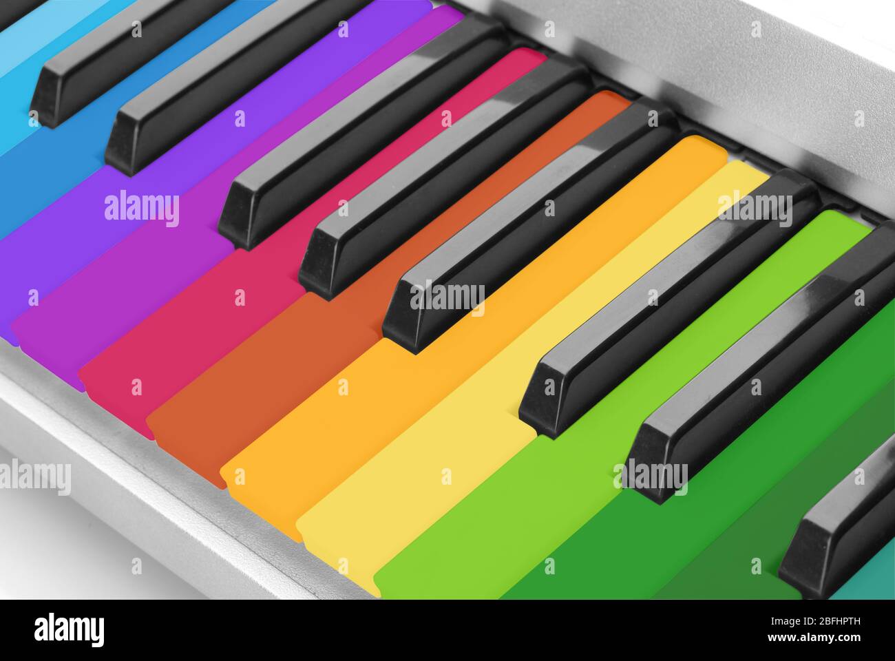 Colorful piano keyboard close-up Stock Photo - Alamy
