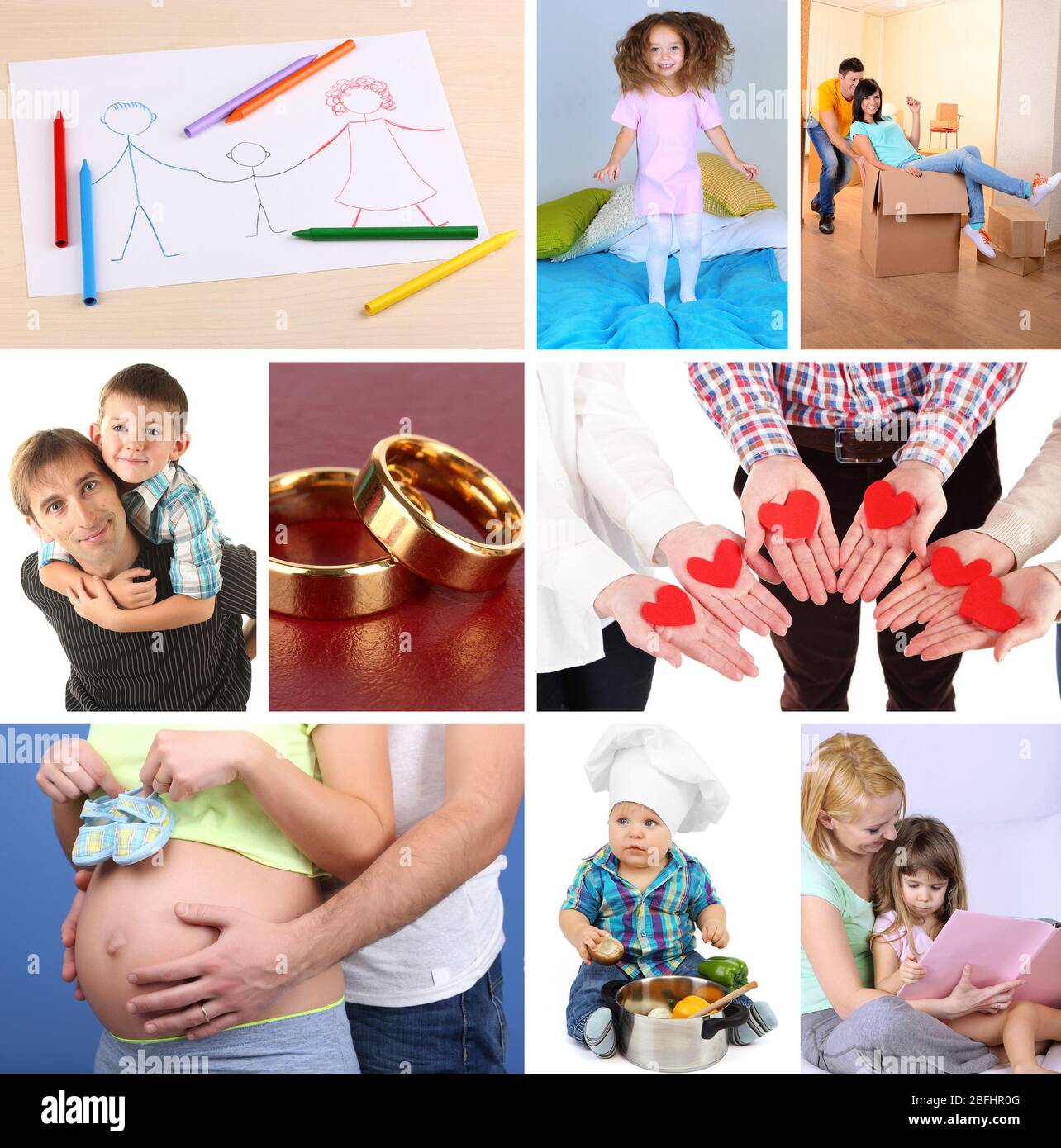 Happy family collage Stock Photo - Alamy