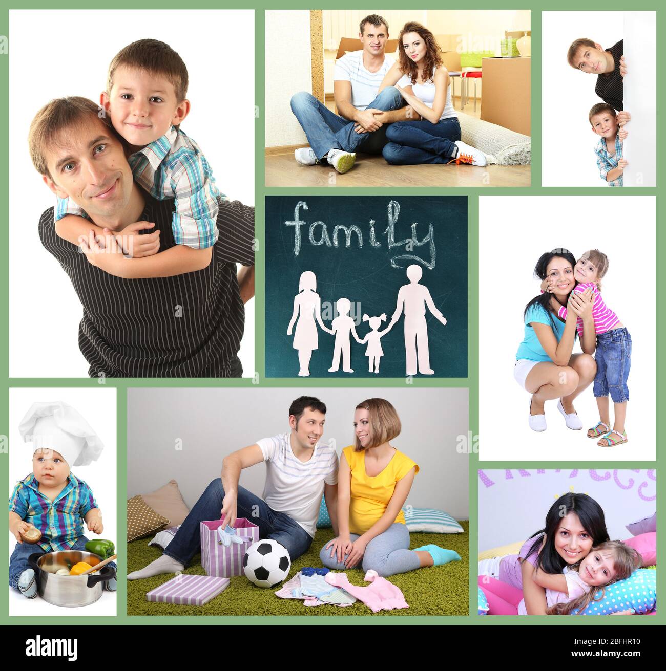 Happy family collage Stock Photo - Alamy