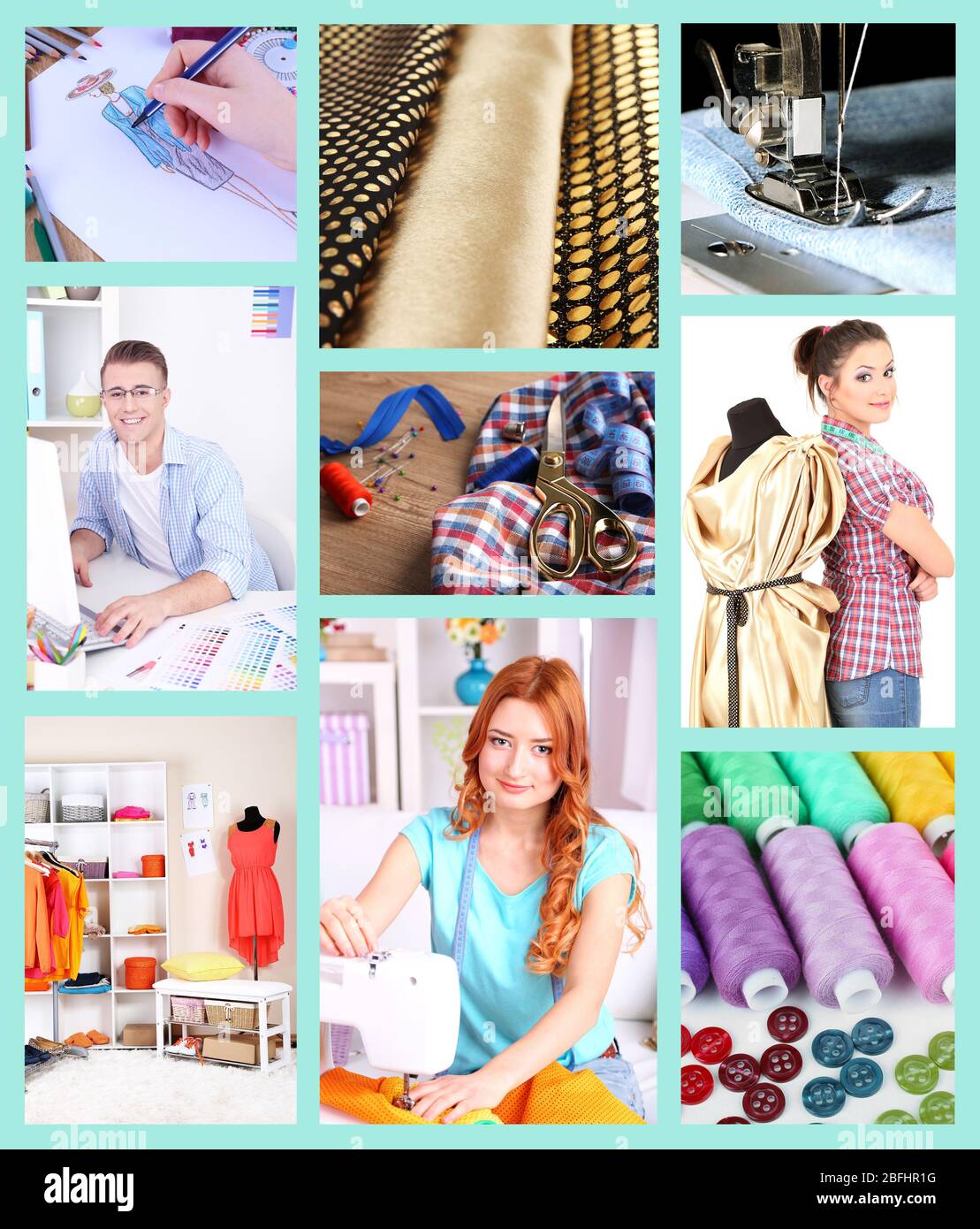 Collage of clothing designer Stock Photo - Alamy